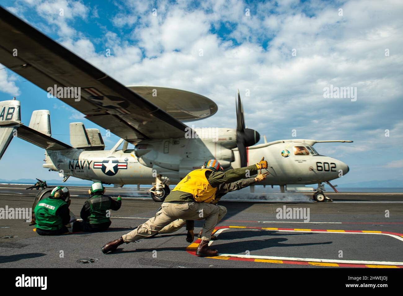 220304-N-ZE328-2026 NORTH AEGEAN SEA (Mar. 4, 2022) An E-2D Hawkeye ...