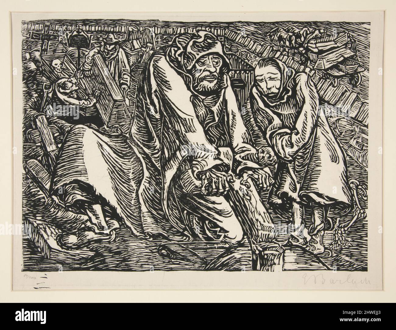 Kreuz- und Sargräuber (Cross and Grave Robbers). Artist: Ernst Barlach ...