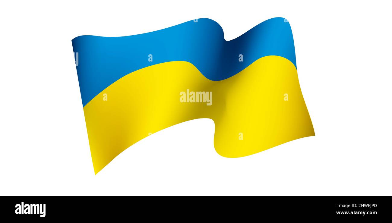 Flag of Ukraine. Blue and yellow horizontal stripes. European state of ...