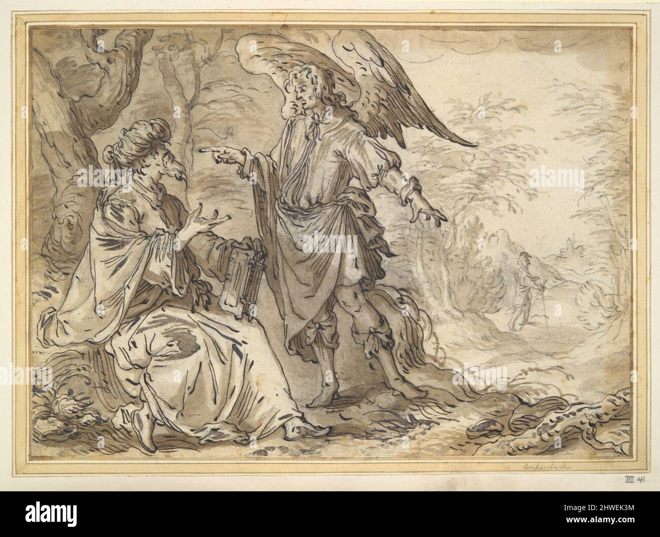 Elijah in the Desert. Artist: Unknown Stock Photo - Alamy