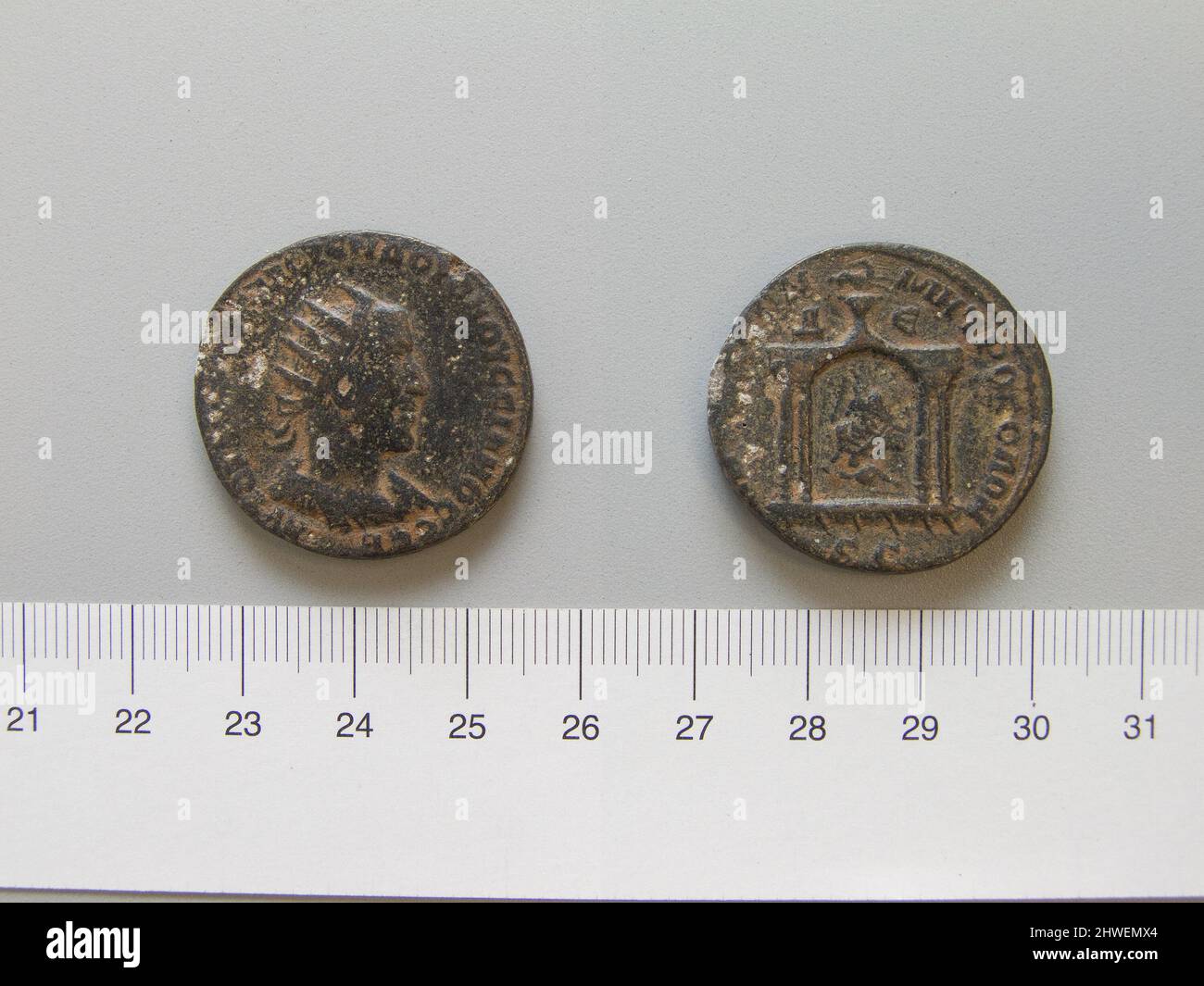Dupondius of Volusianus, Emperor of the Roman Empire from Rome. Ruler ...