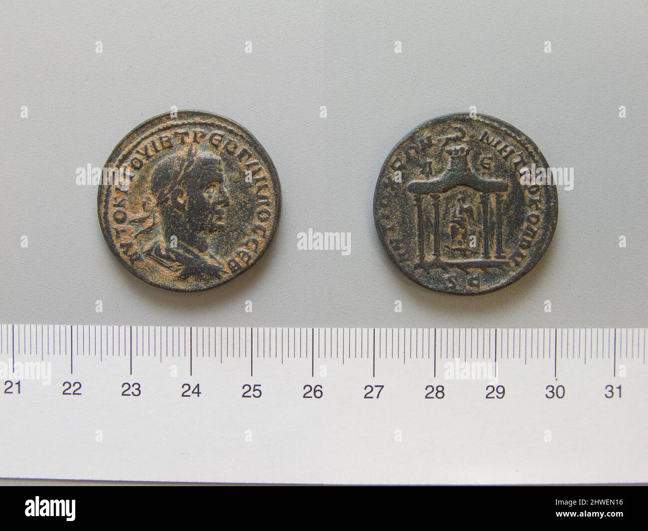 Coin of Trebonianus Gallus, Emperor of Rome from Antioch. Ruler ...