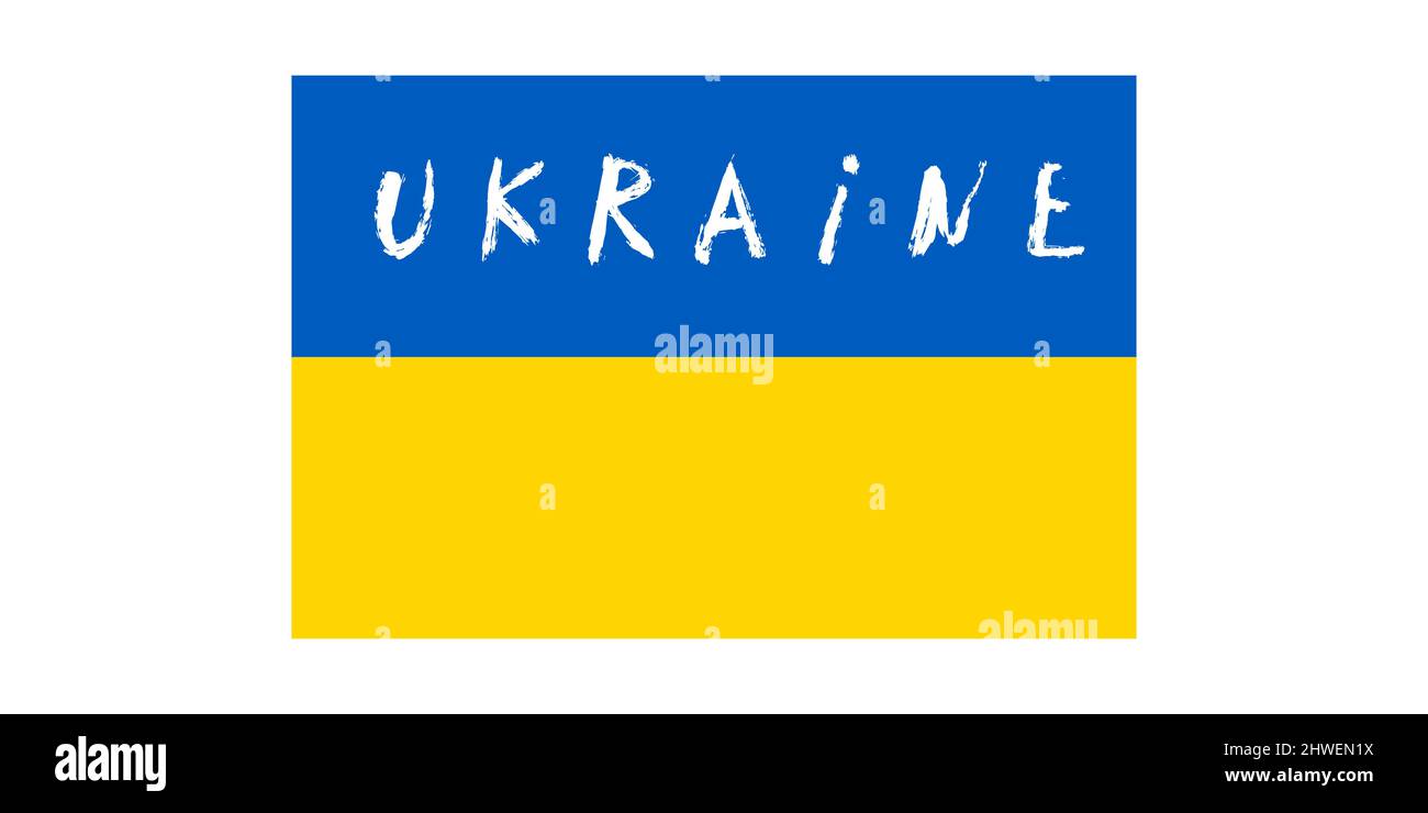 Flag of Ukraine. Blue and yellow horizontal stripes. European state of ...