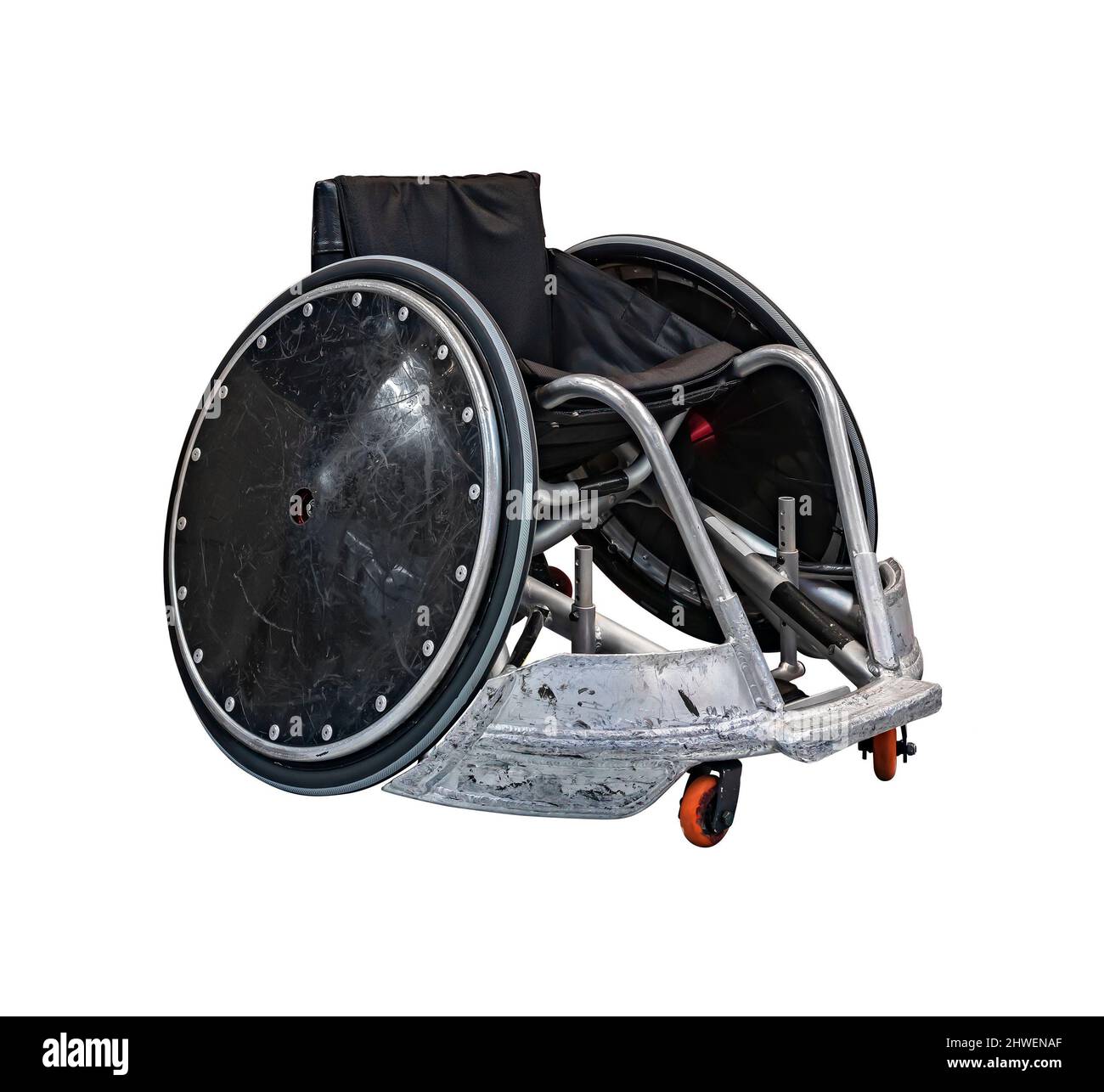 Clipping isolated photography of a sports wheelchair used by disabled ...