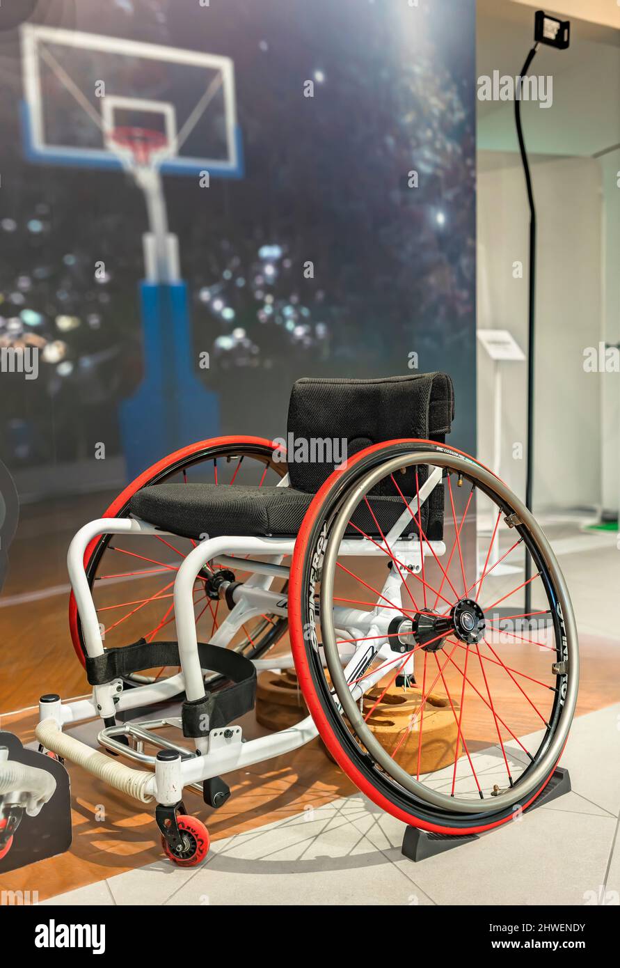 tokyo, japan - august 30 2021: Basketball wheelchair used by japanese ...