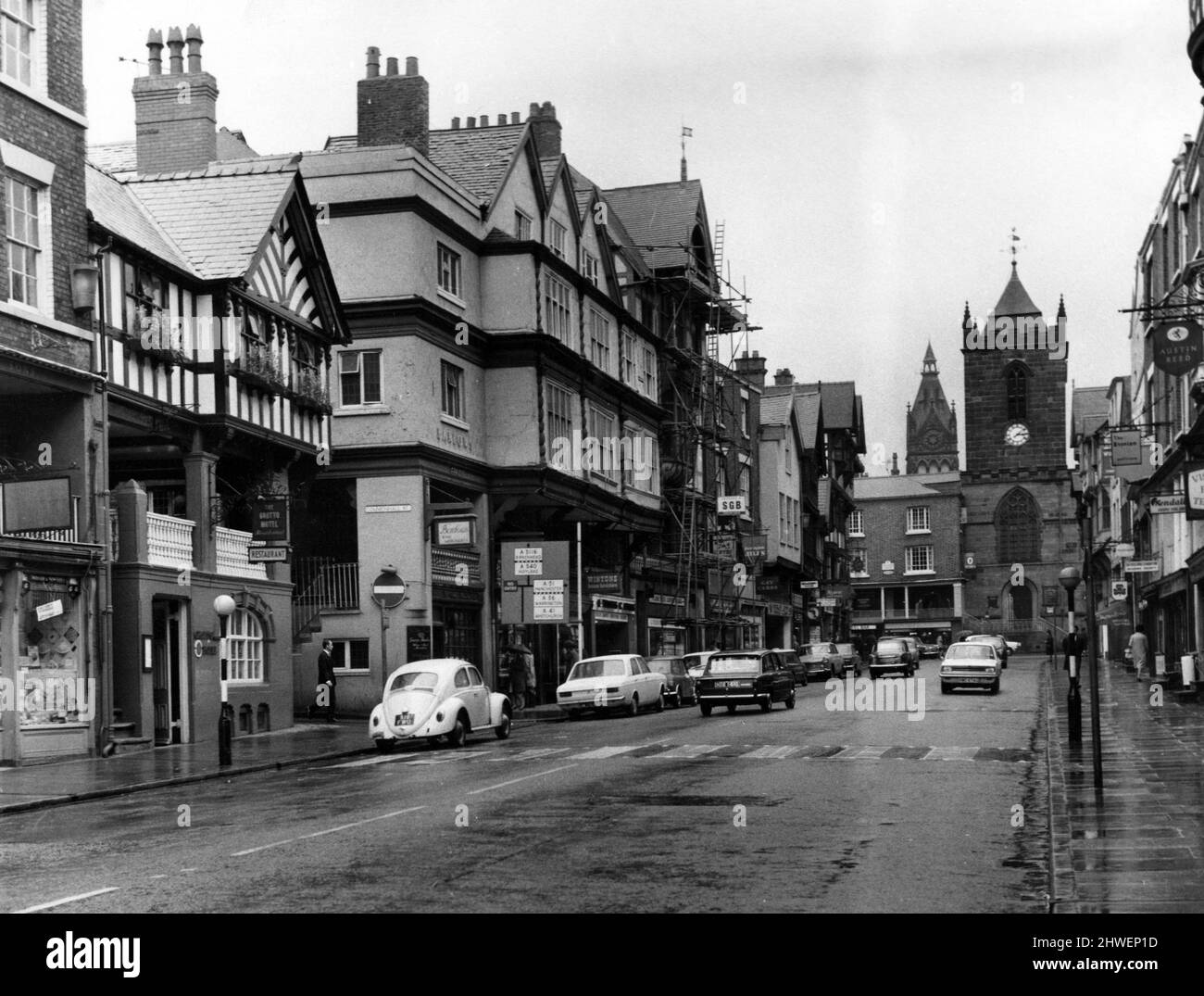 Street scene in Chester, Cheshire. 11th July 1969 Stock Photo - Alamy