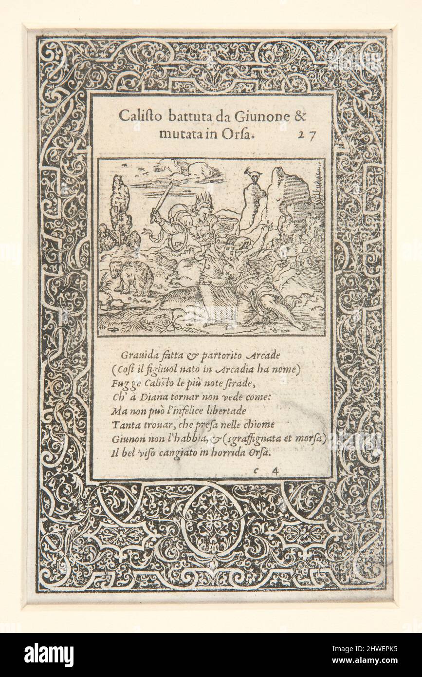 a) Calisto beaten by Juno and changed into a bear; on verso: b) Calisto ...