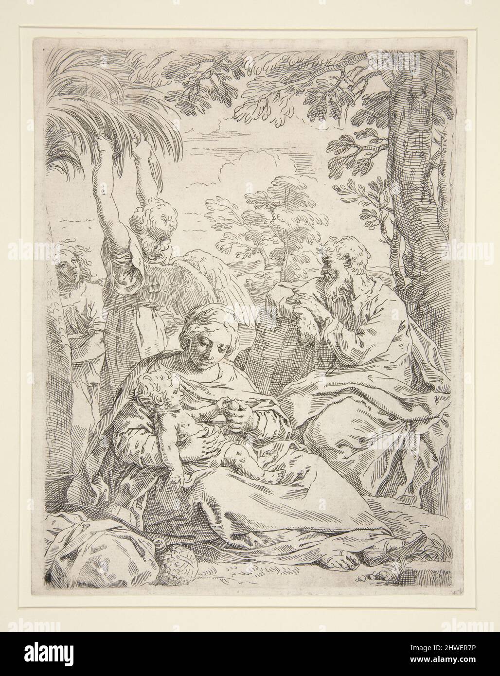 The Rest on the Flight into Egypt. Artist: Simone Cantarini, Italian ...