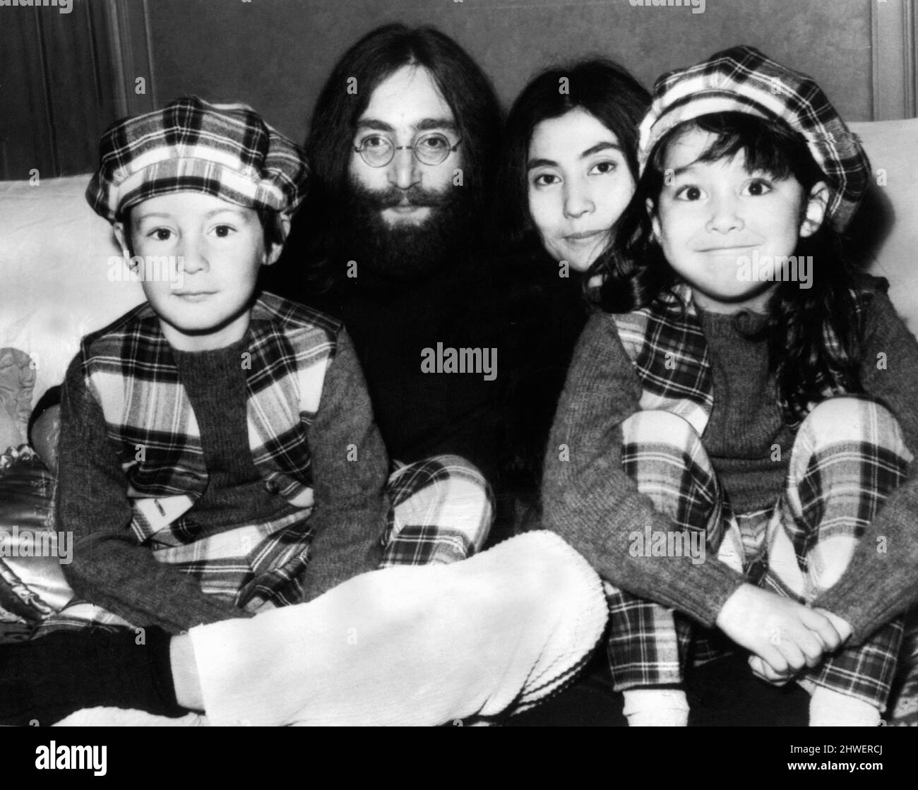 John Lennon and Yoko Ono in Edinburgh with Julian and Kyoko. July 1969 ...