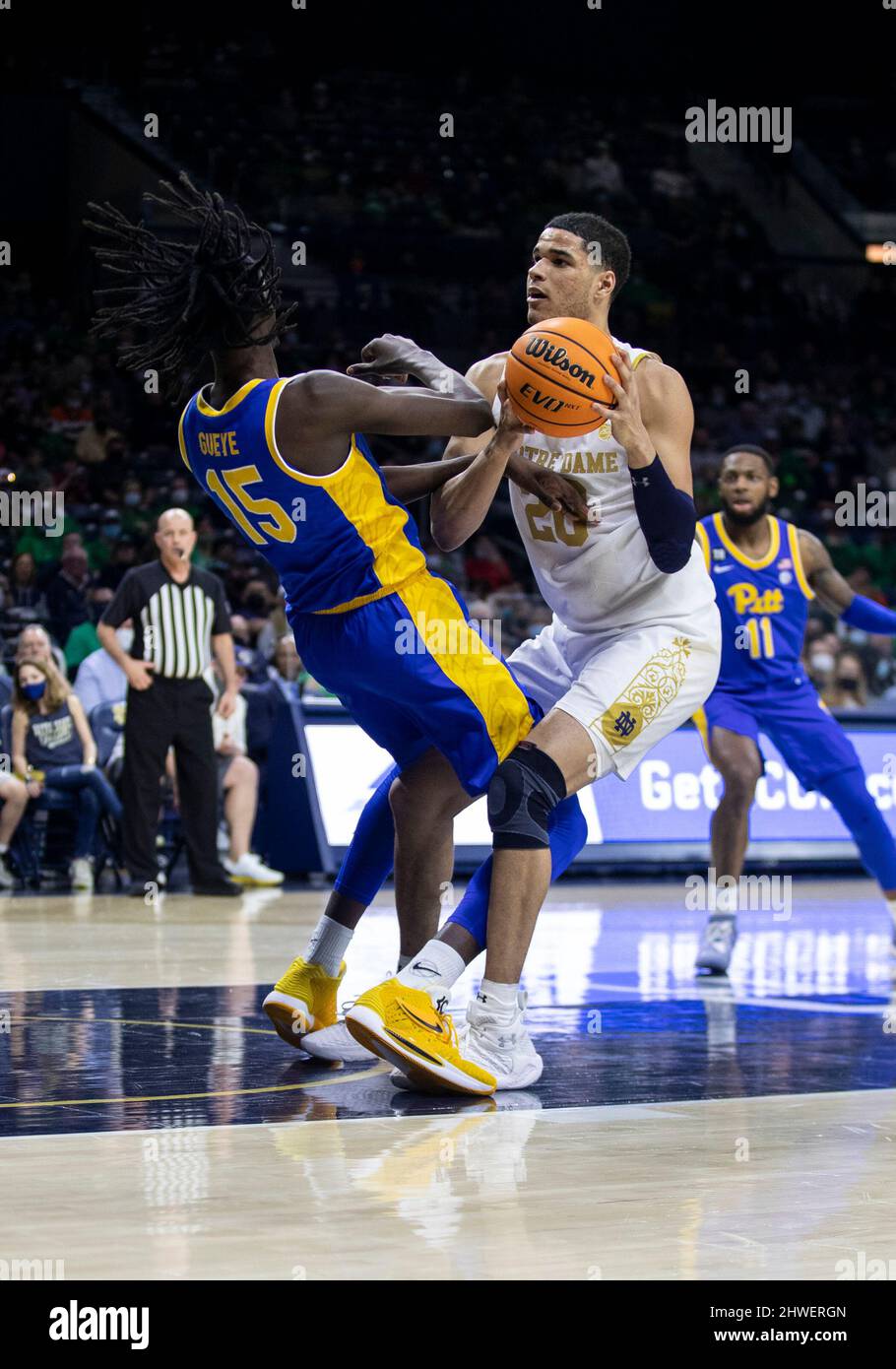 March 05, 2022: Pittsburgh forward Mouhamadou Gueye (15) takes the ...