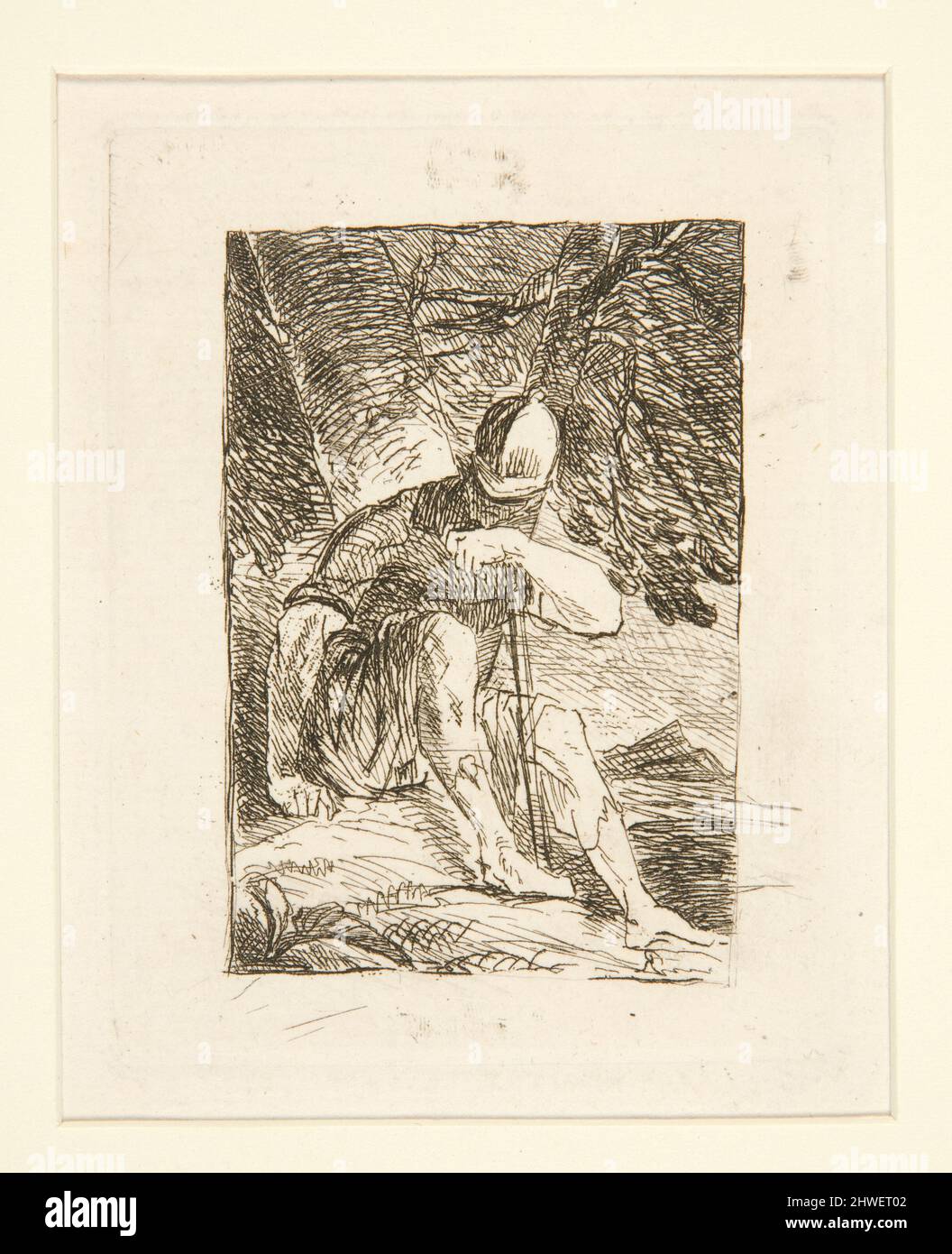 Seated Soldier. Artist: Salvator Rosa, Italian, Naples, 1615–1673 Stock ...