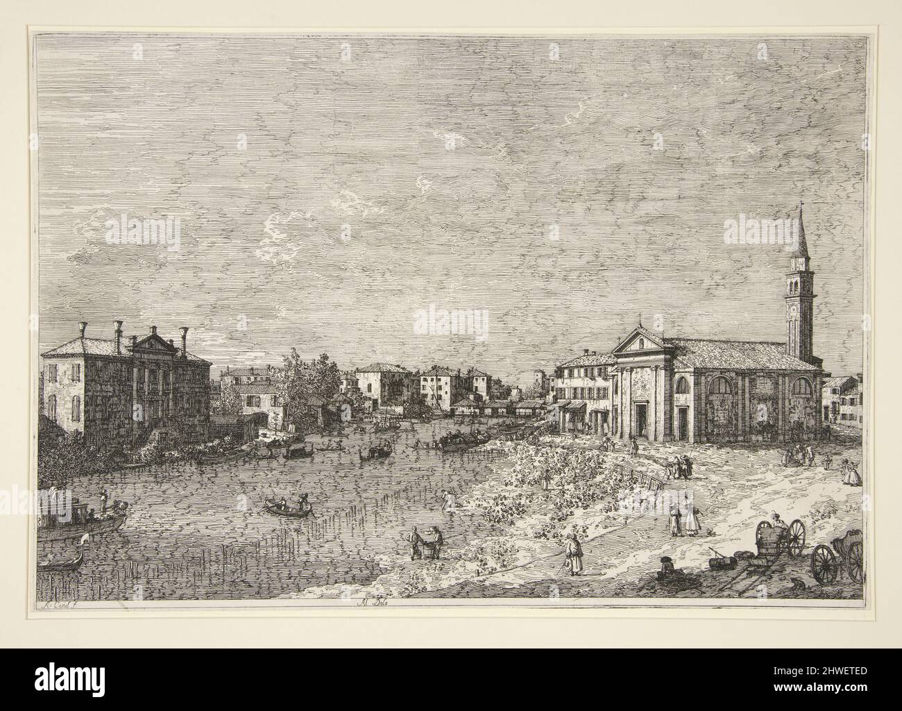 Al Dolo (At Dolo), from the series Vedute (Views). Etcher: Canaletto ...