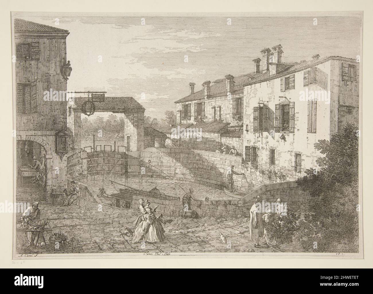 Le Porte del Dolo (The Locks of Dolo), from the series Vedute (Views ...