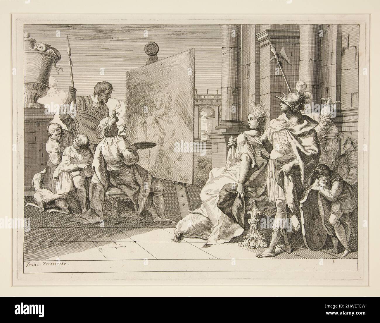 Apelles painting Campaspe, the mistress of Alexander the Great, one of ...