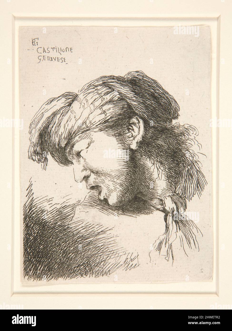 A Man without Beard, seen in profile and turned to right. His mouth is ...