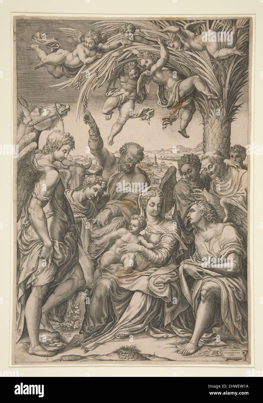 Rest on the Flight into Egypt. Engraver: Giorgio Ghisi, Italian, 1520 ...