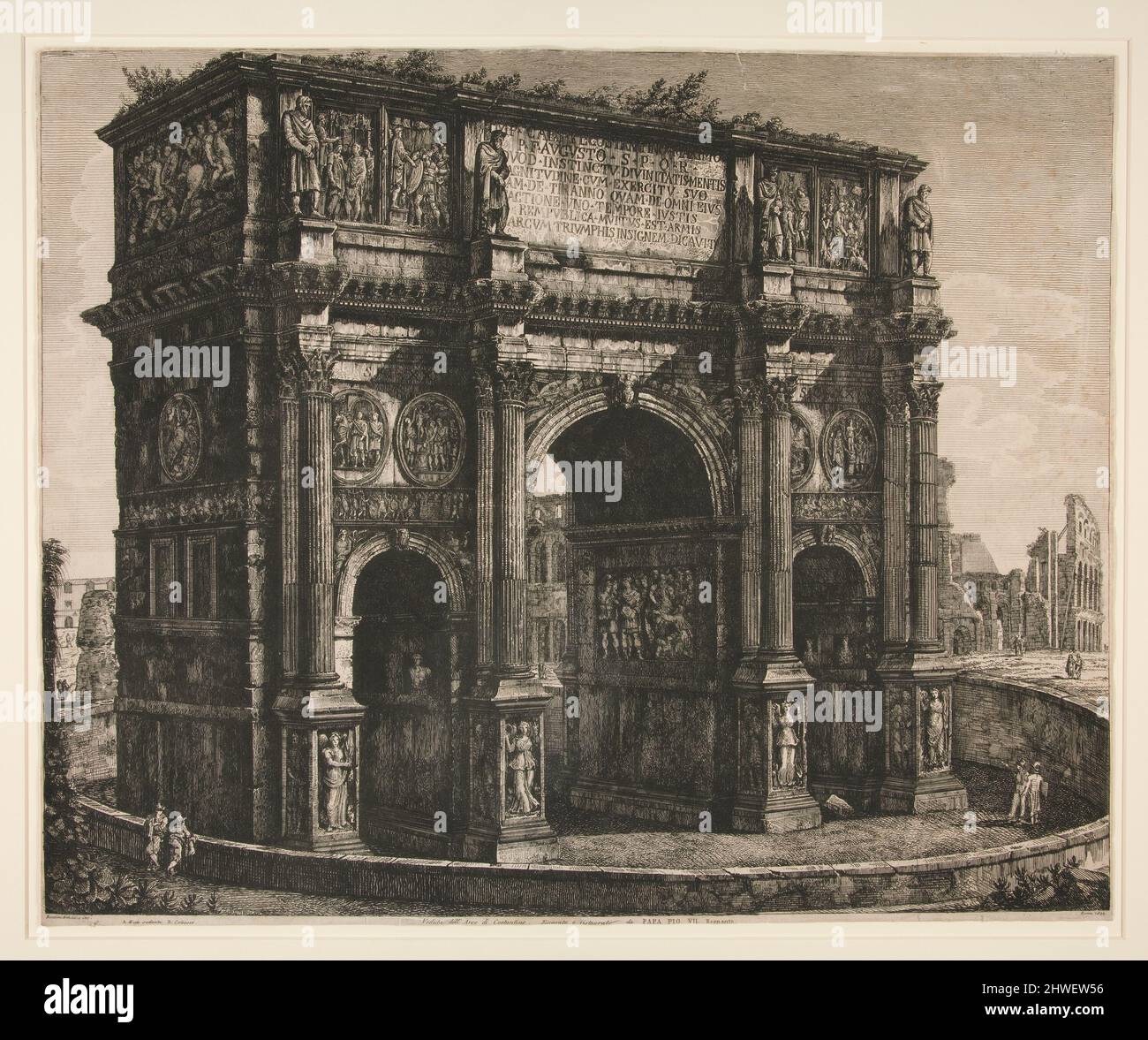 Veduta dell’ Arco di Costantino. Artist: Luigi Rossini, Italian, 1790 ...