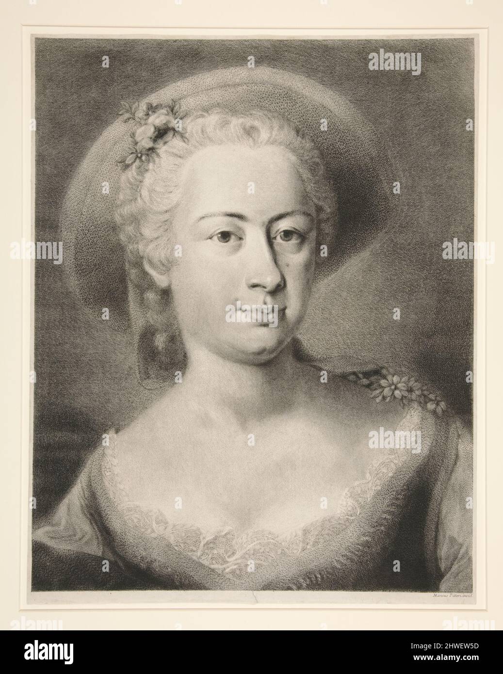Portrait of a lady (thought to be the Marquise de Pompadour). Engraver ...