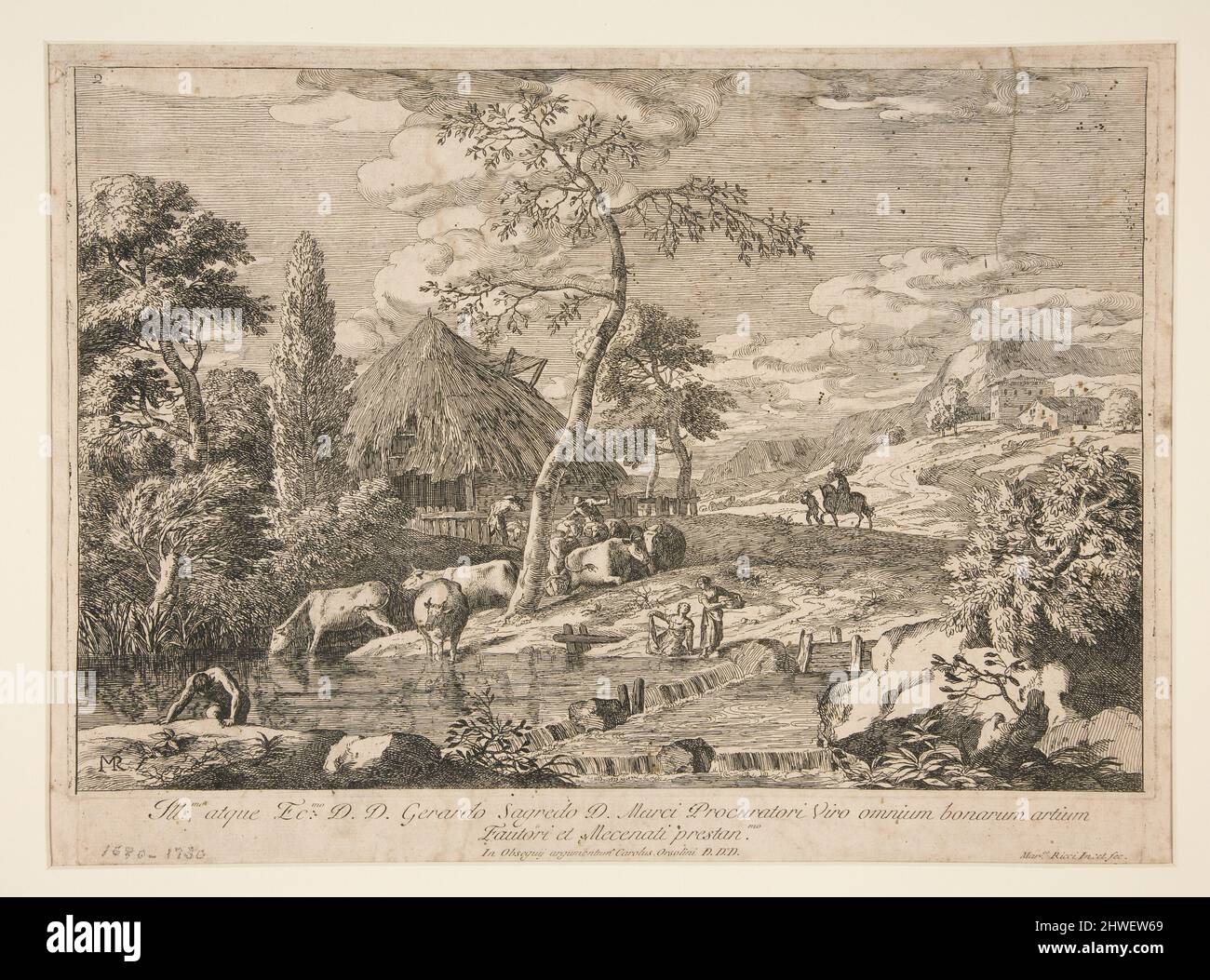 Landscape with a Cattle Herd. Artist: Marco Ricci, Italian, 1676–1729 ...