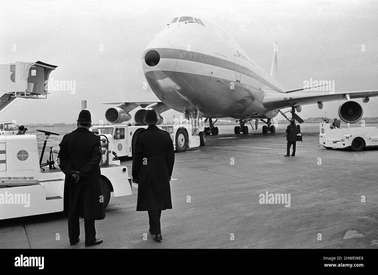 The 361 passenger Boeing 747 arrives at Heathrow Airport. The first ...
