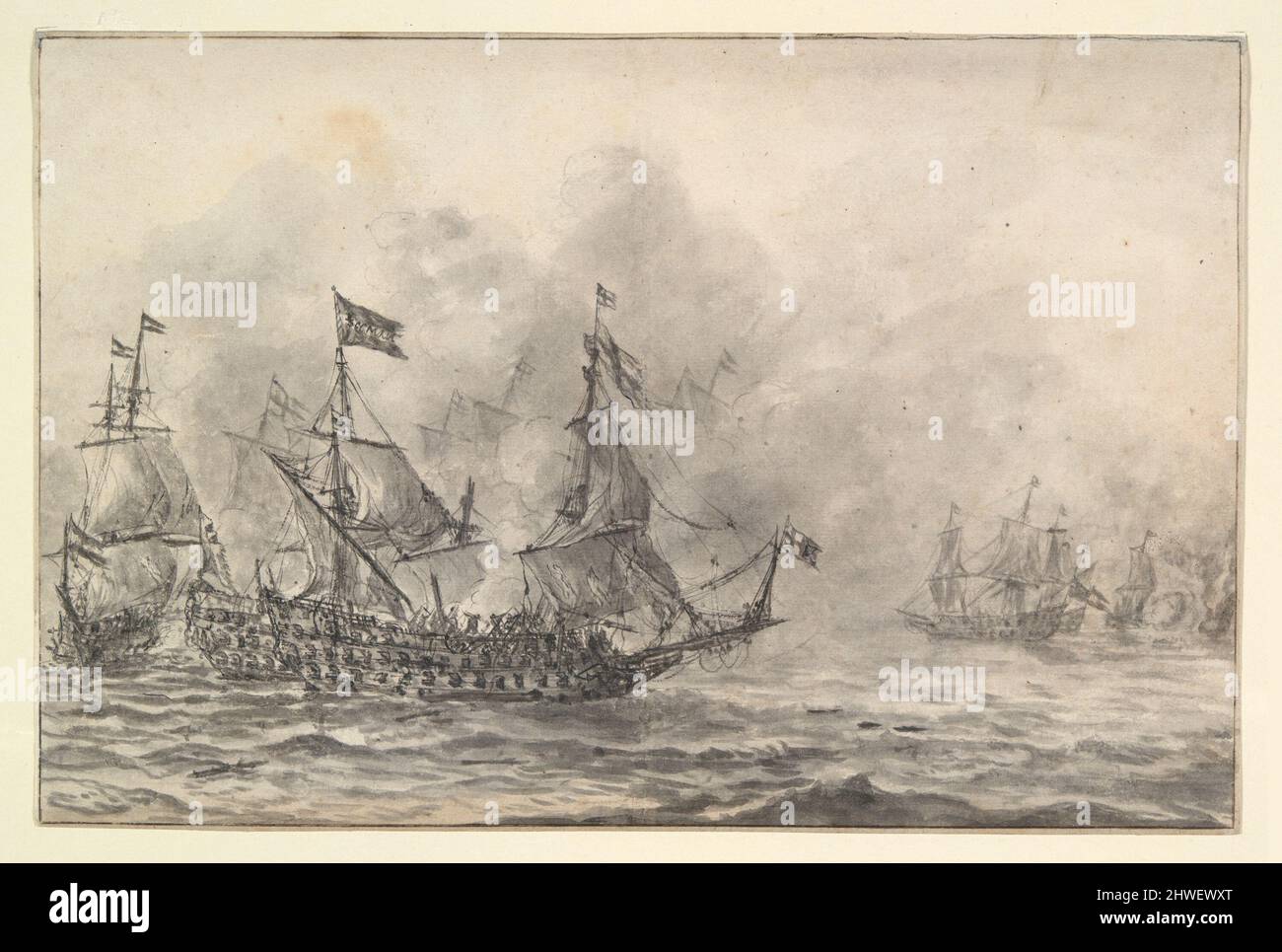 Naval Battle. Artist: Reinier Nooms, Dutch, 1623–1664 Stock Photo - Alamy