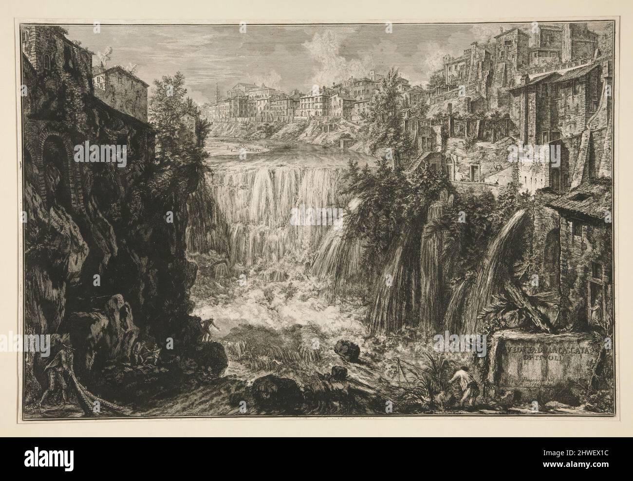 Veduta della Cascata di Tivoli (View of the Grand Cascade at Tivoli ...