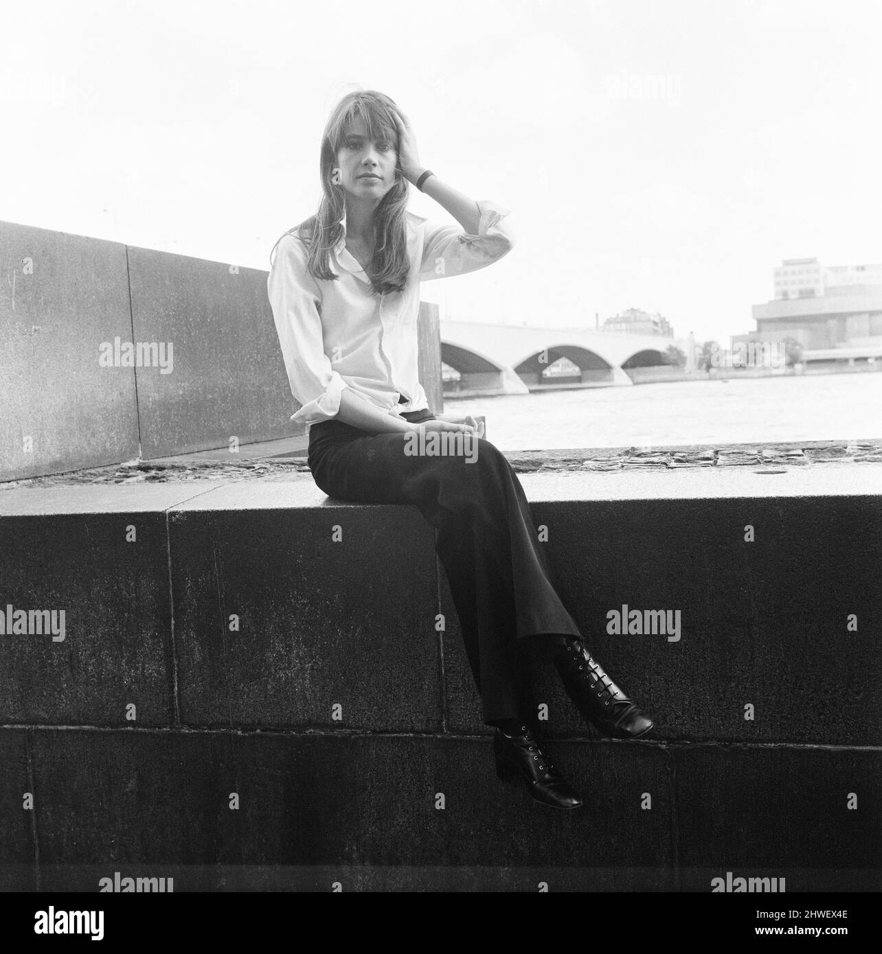 Francoise Hardy, french singer pictured on the Thames Embankment ...