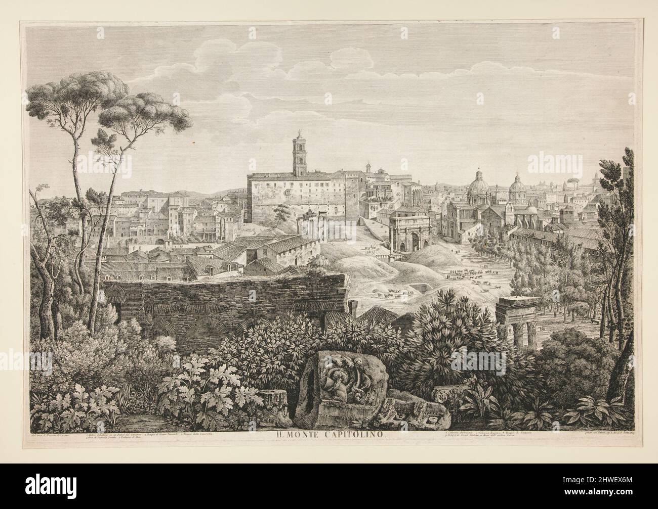 Il Monte Capitolino. Artist: Luigi Rossini, Italian, 1790–1857 Stock ...