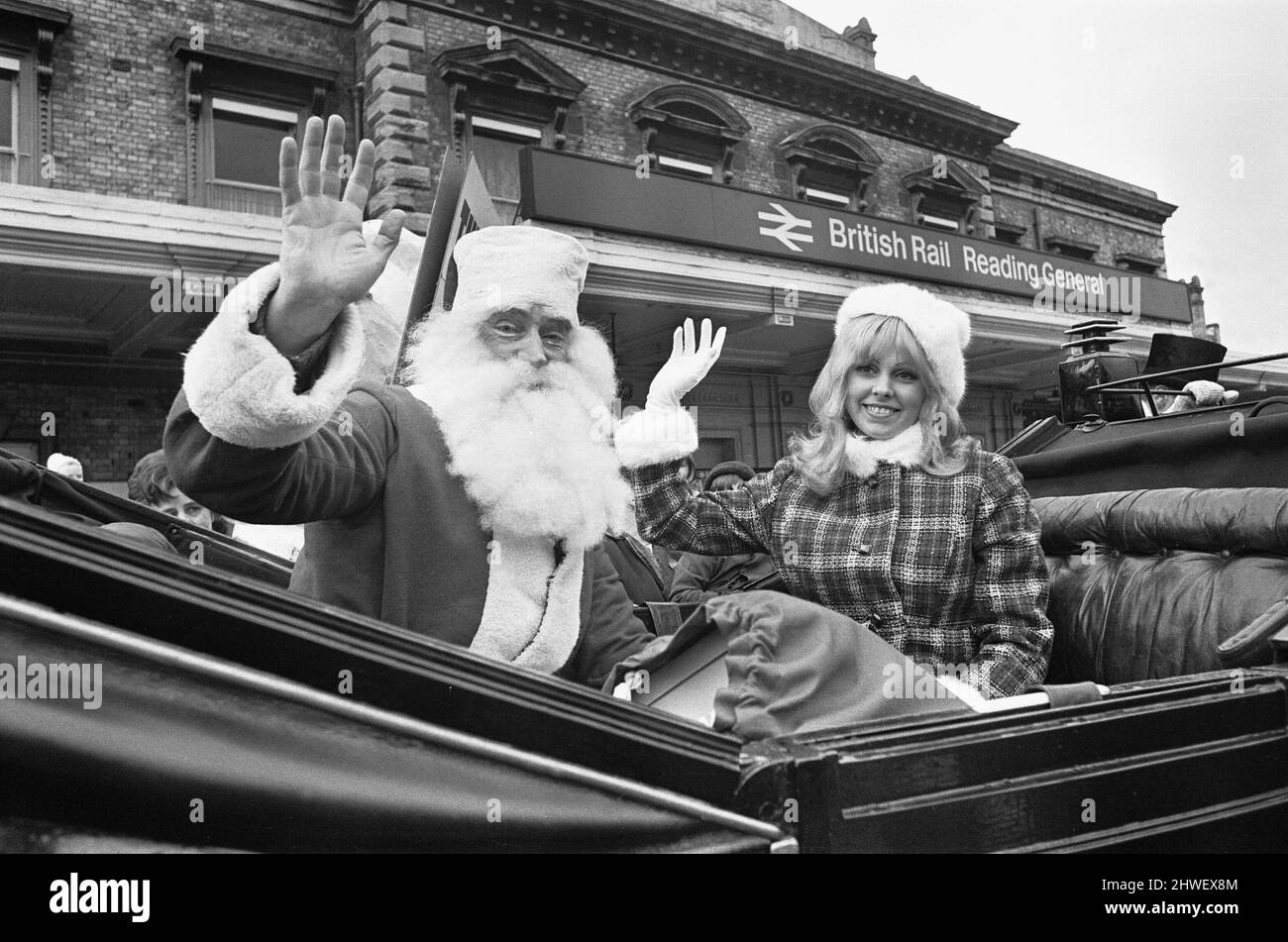 Father Christmas seen here arriving at Reading railway station to take ...