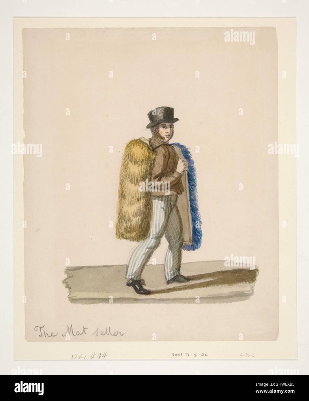 The Mat Seller. Artist: Nicolino Calyo, Italian, 1799–1884 Stock Photo ...