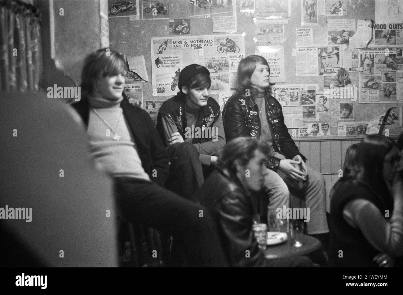 The Oddfellows Arms, Oldbury. Customers, including some Hells Angels ...