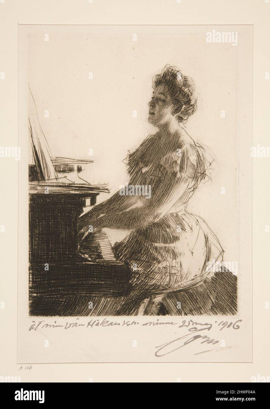 At the Piano. Artist: Anders Zorn, Swedish, 1860–1920 Stock Photo - Alamy