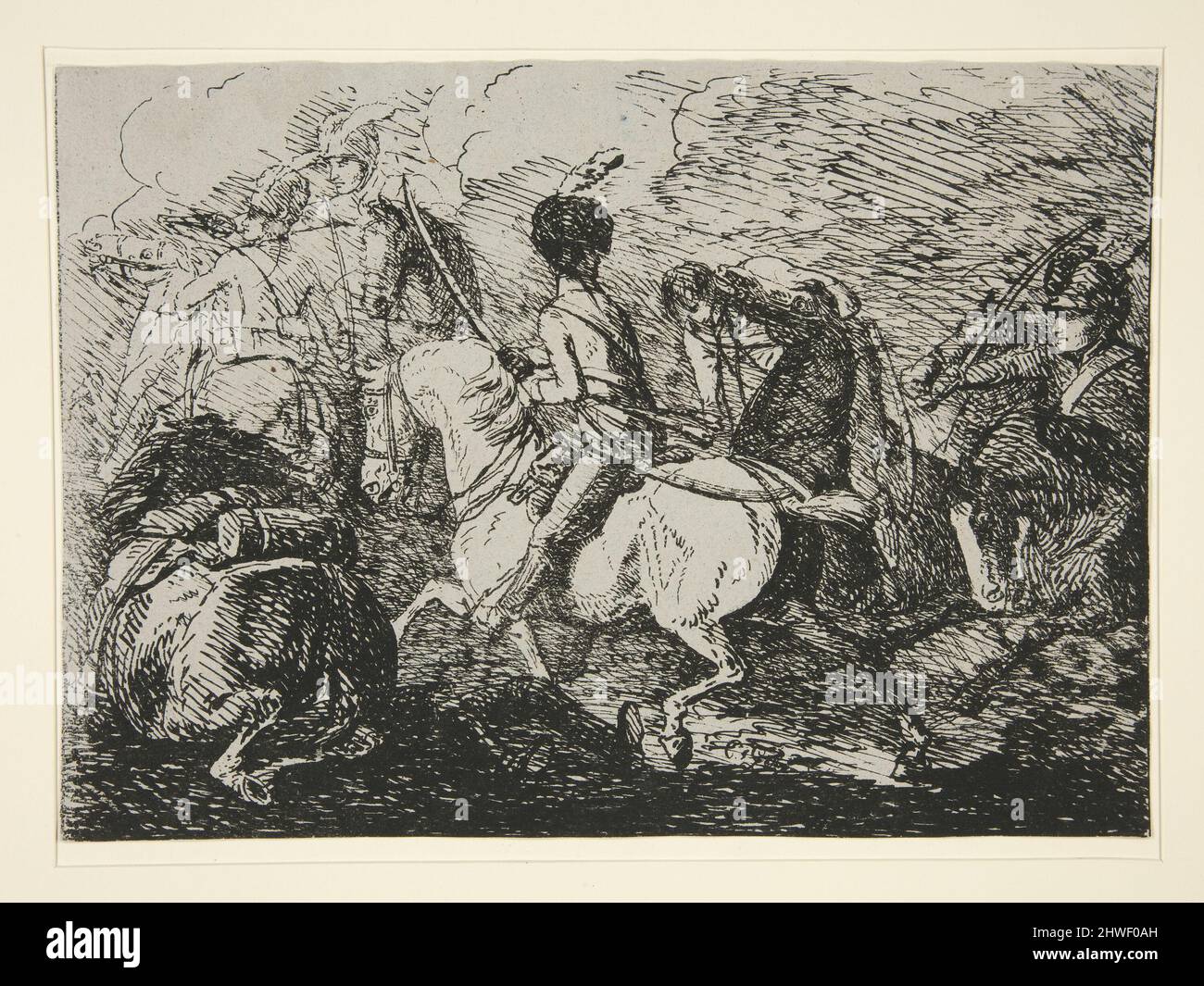 Cavalry Charge. Artist: Johann Conrad Gessner, Swiss, 1764–1826 Stock ...