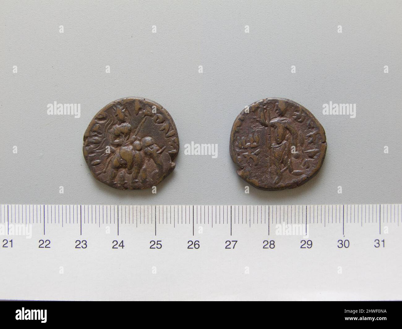 Coin of Huvishka from India. Ruler: Huvishka, Emperor of the Kushan ...