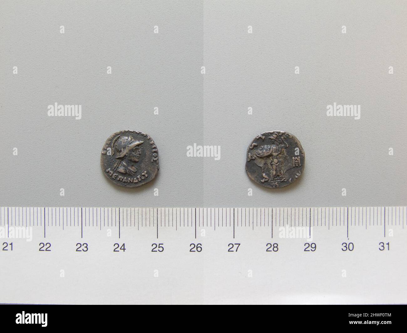 Coin of Menander, King of Bactria from Bactria. Ruler: Menander I, King ...