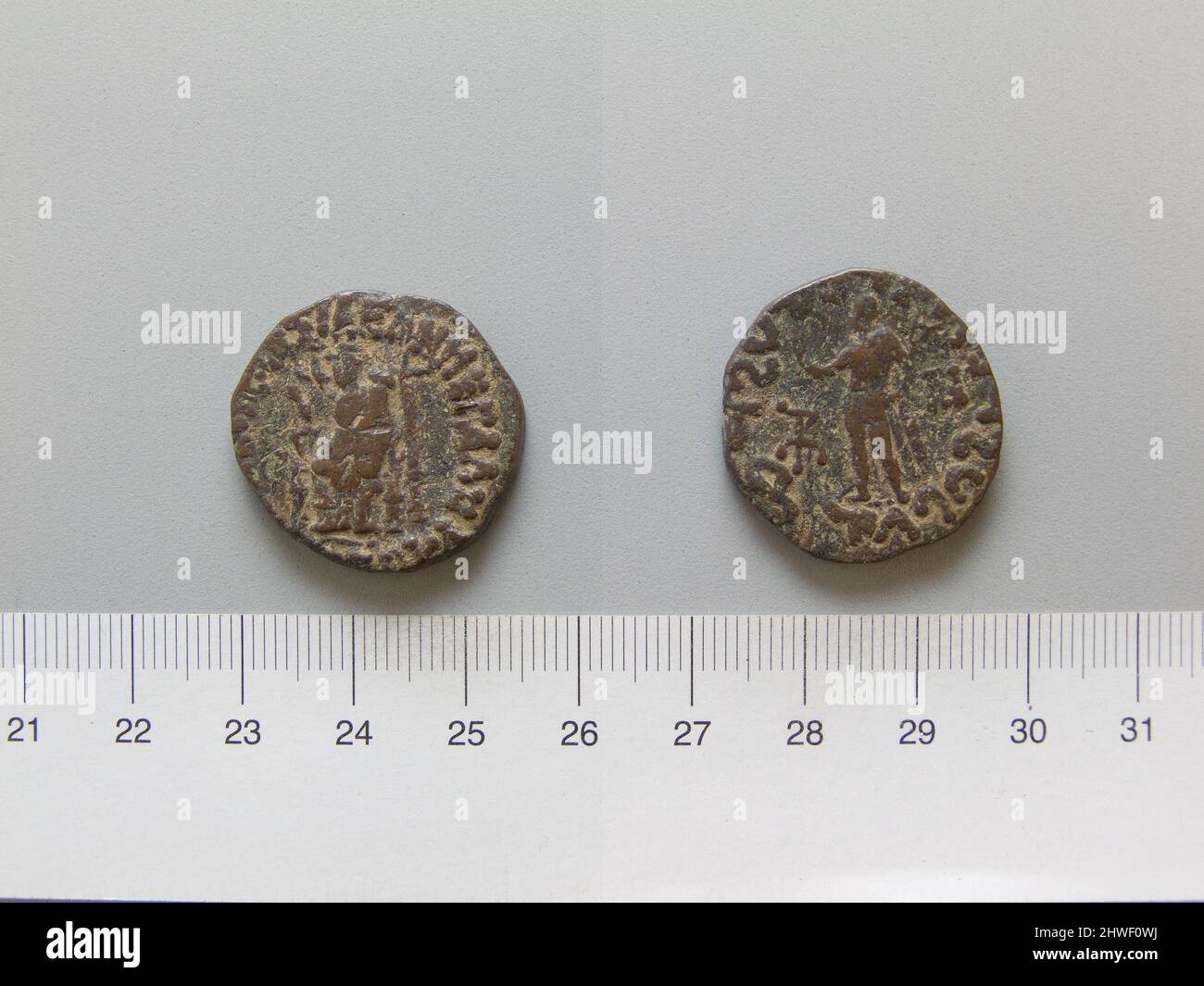 Coin of Azes I from Bactria. Ruler: Azes I, ca. 57-35 B.C. Mint ...