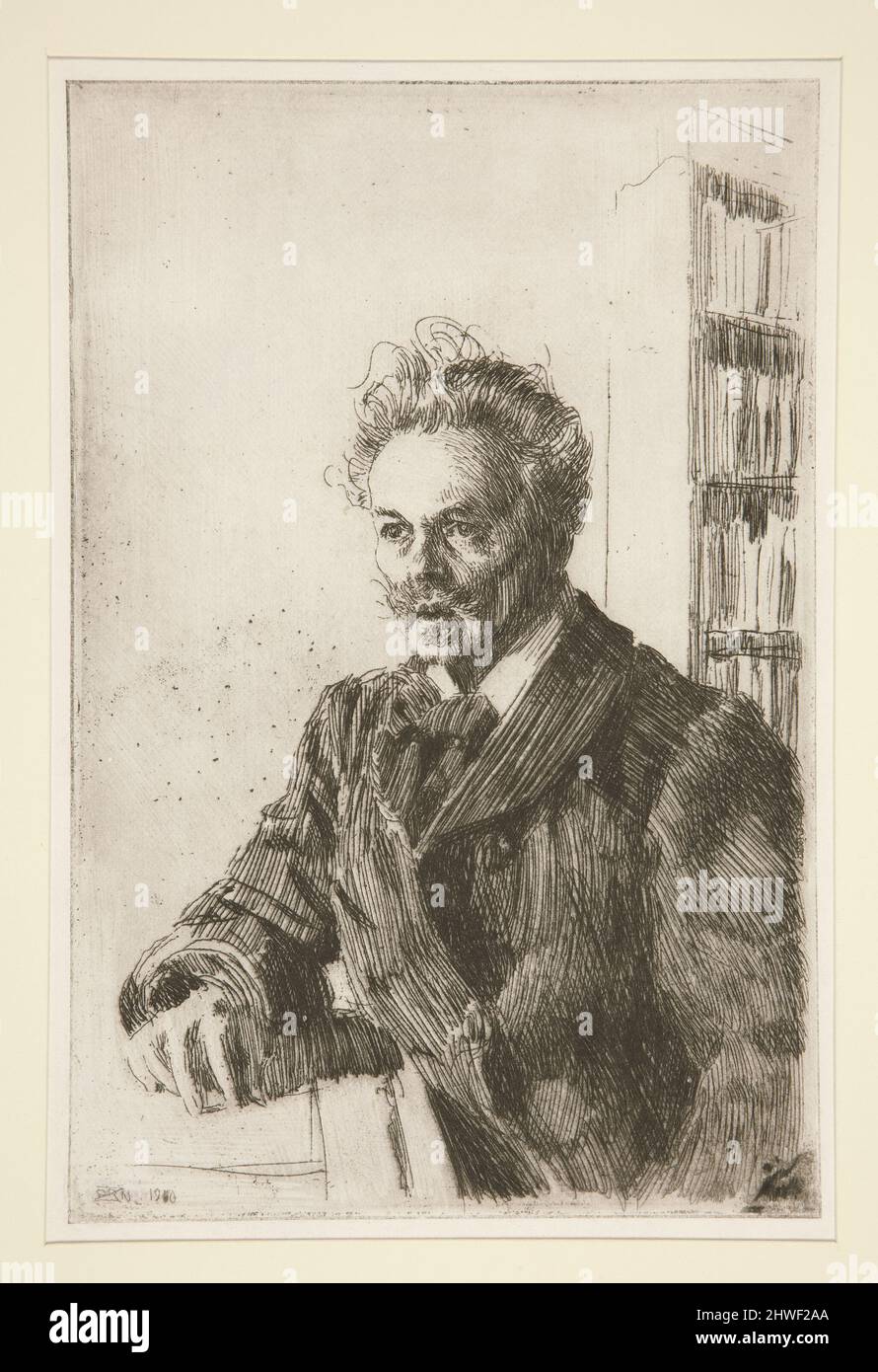 Portrait of August Strindberg. Artist: Anders Zorn, Swedish, 1860–1920 ...