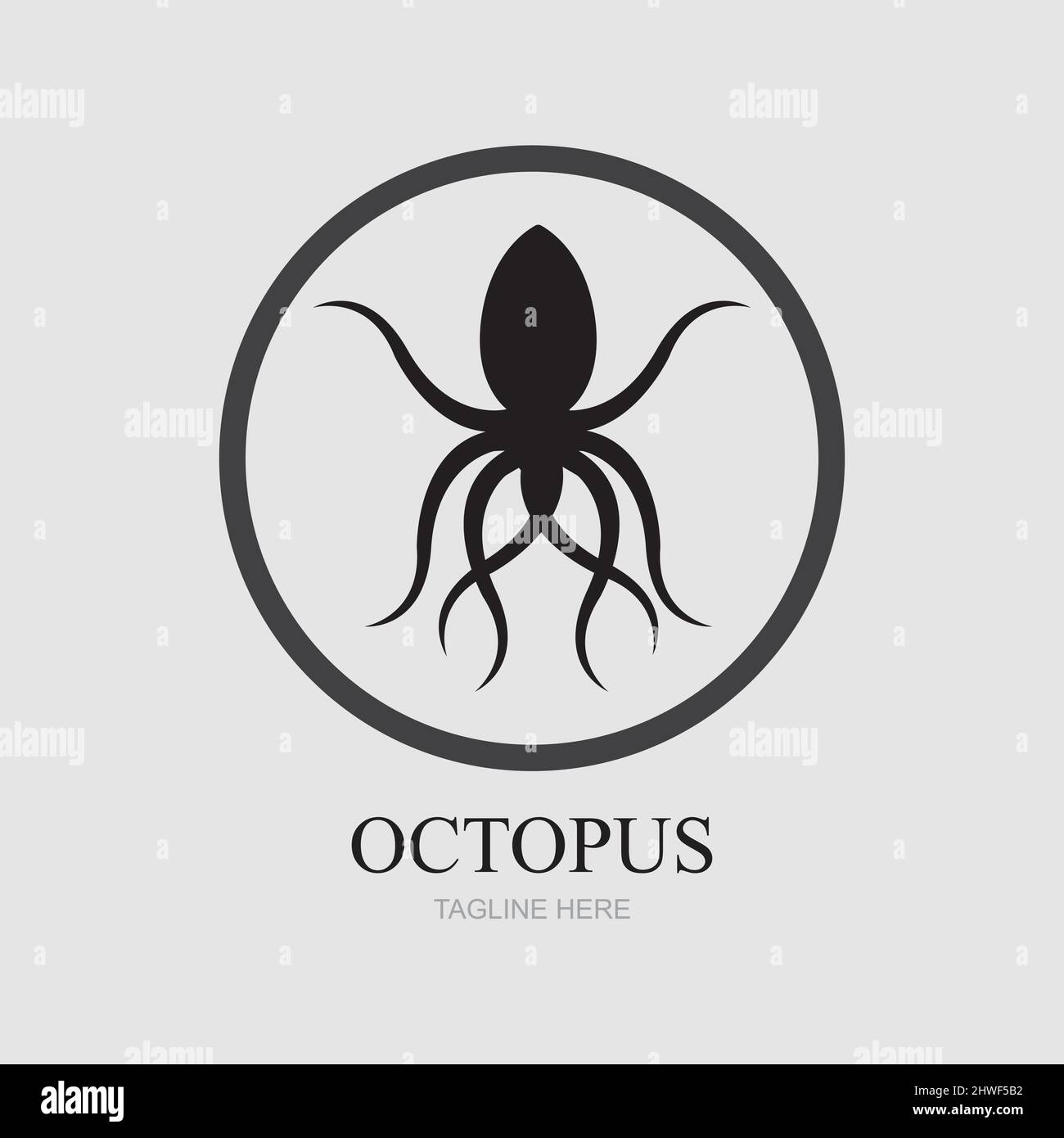 Templates for octopus logos on gray background Stock Vector Image & Art ...