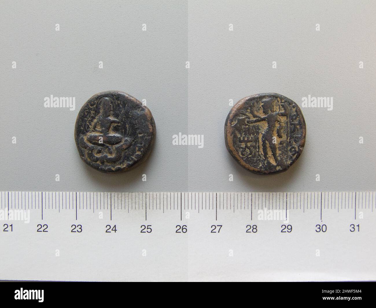Coin of Huvishka from India. Ruler: Huvishka, Emperor of the Kushan ...