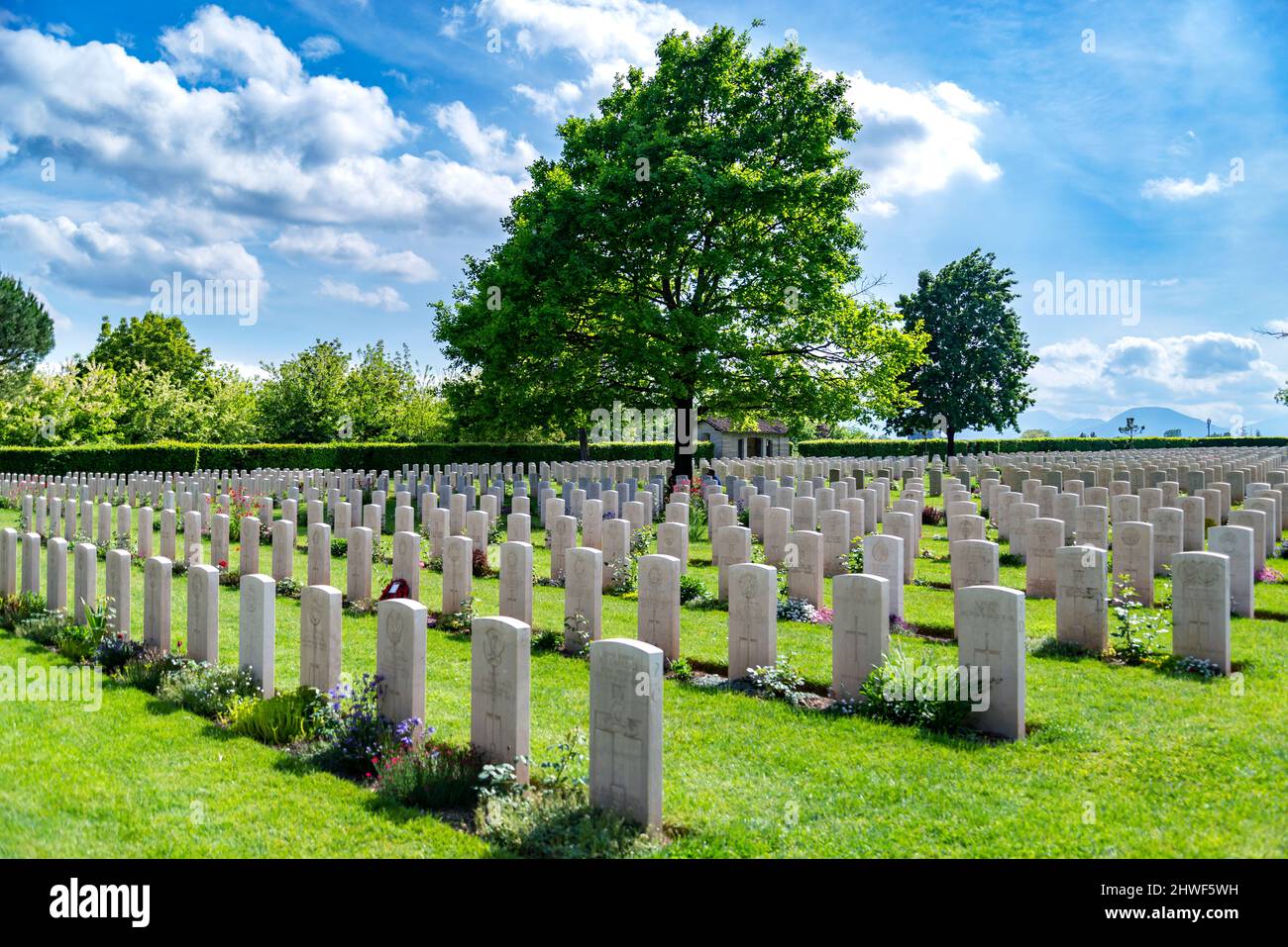 War memorial, Commonwealth Cemetery of Cassino in Italy of the Second ...