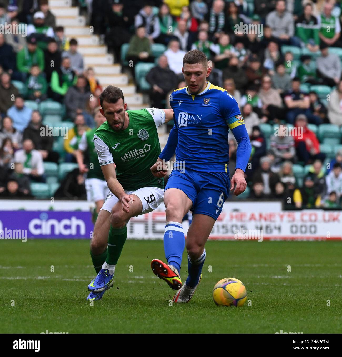 Easter Road Stadium, Edinburgh.Scotland UK.5th March 22 Hibernian vs St ...