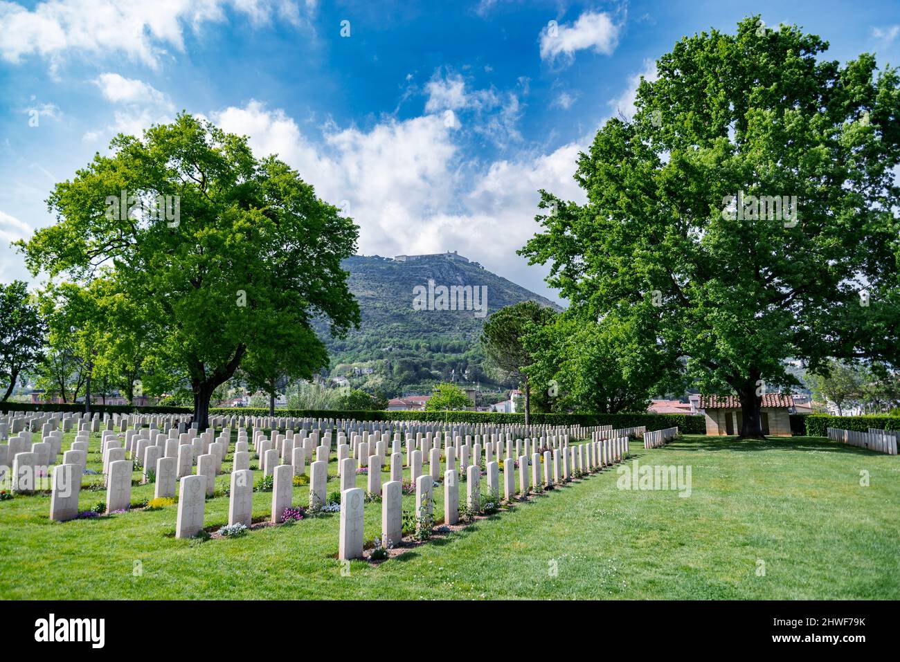 War memorial, Commonwealth Cemetery of Cassino in Italy of the Second ...