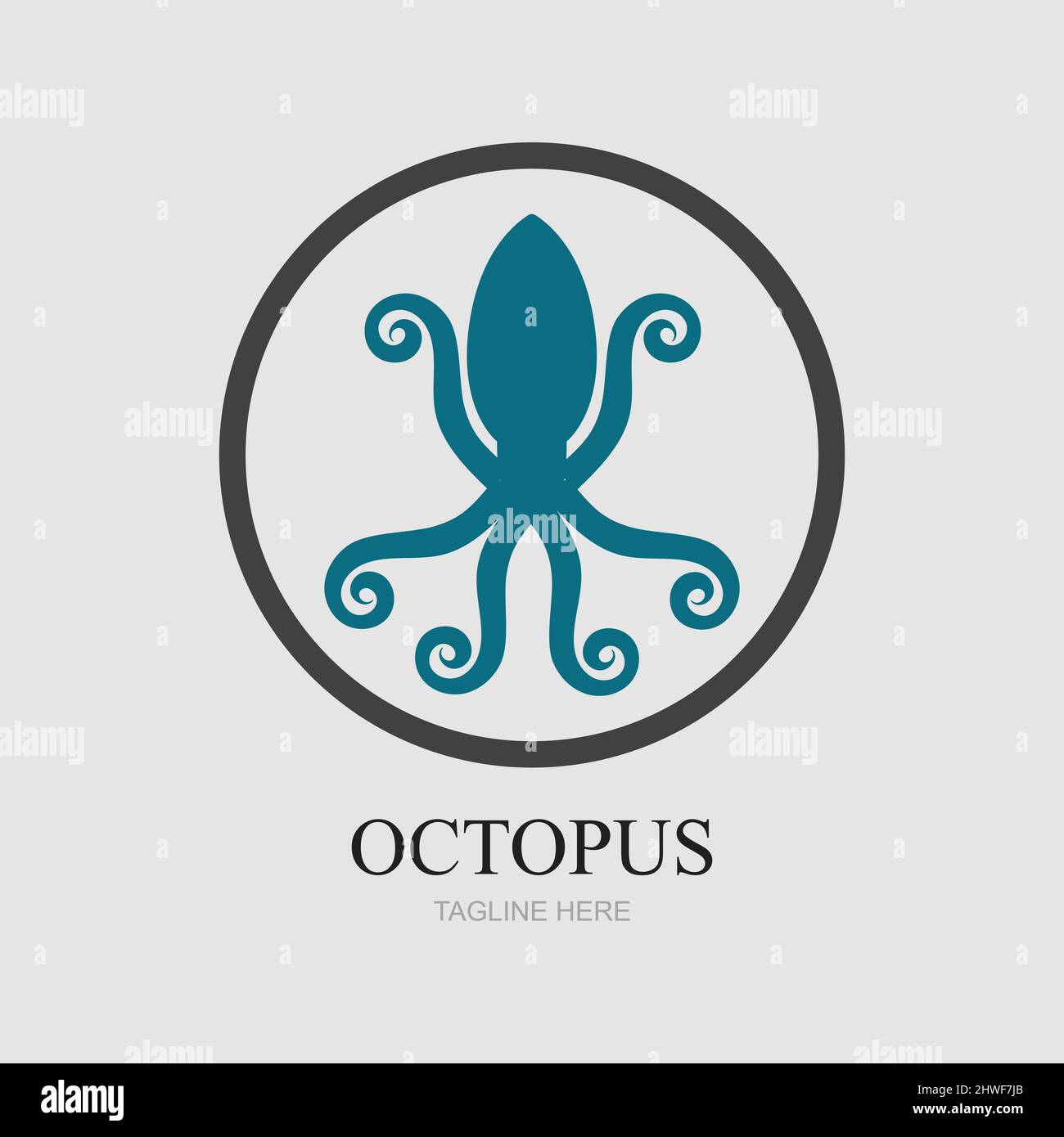 Templates for octopus logos on gray background Stock Vector Image & Art ...