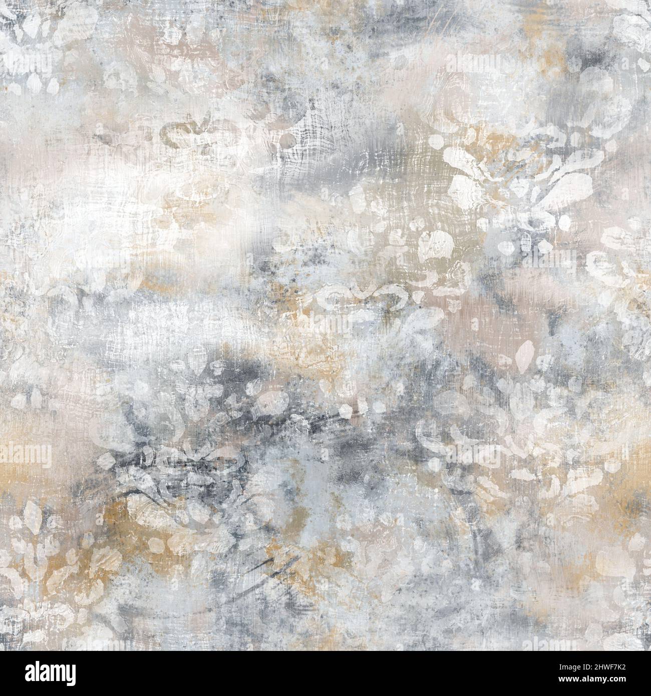 Seamless neutral and white grungy classic abstract surface pattern ...