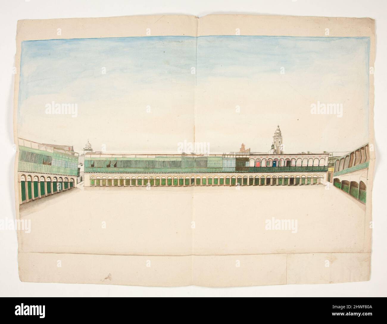 City Square. Artist, possibly by: Pancho (Francisco) Fierro, Peruvian ...