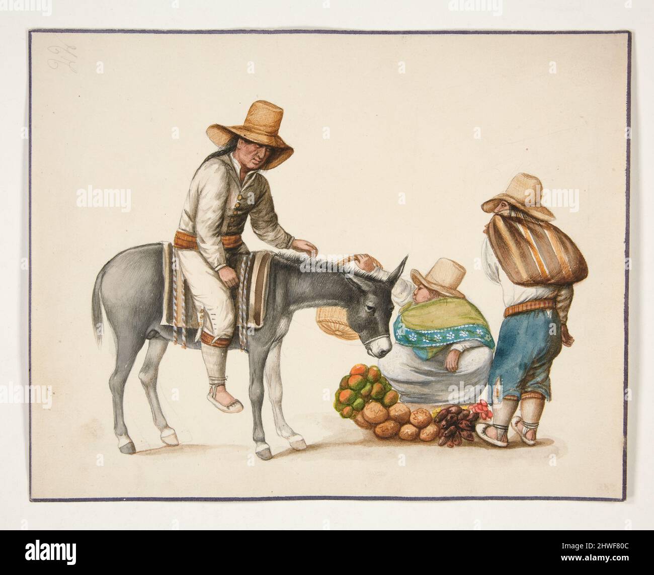 Indian Woman Selling Vegetables. Artist, possibly by: Pancho (Francisco ...