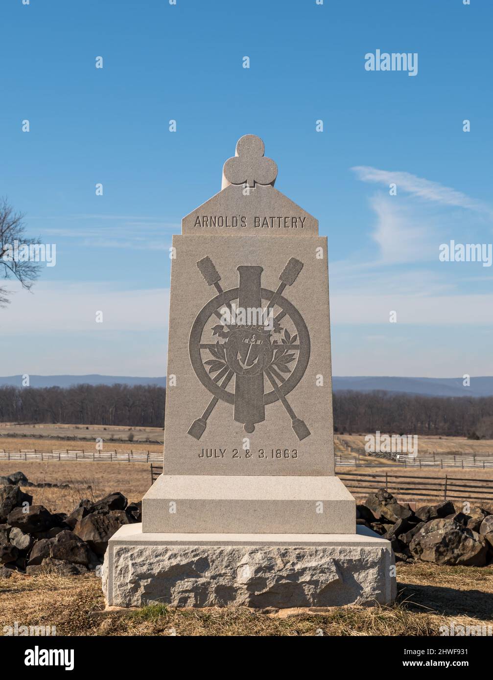 The Battery A 1st Rhode Island Light Artillery monument on Hancock ...