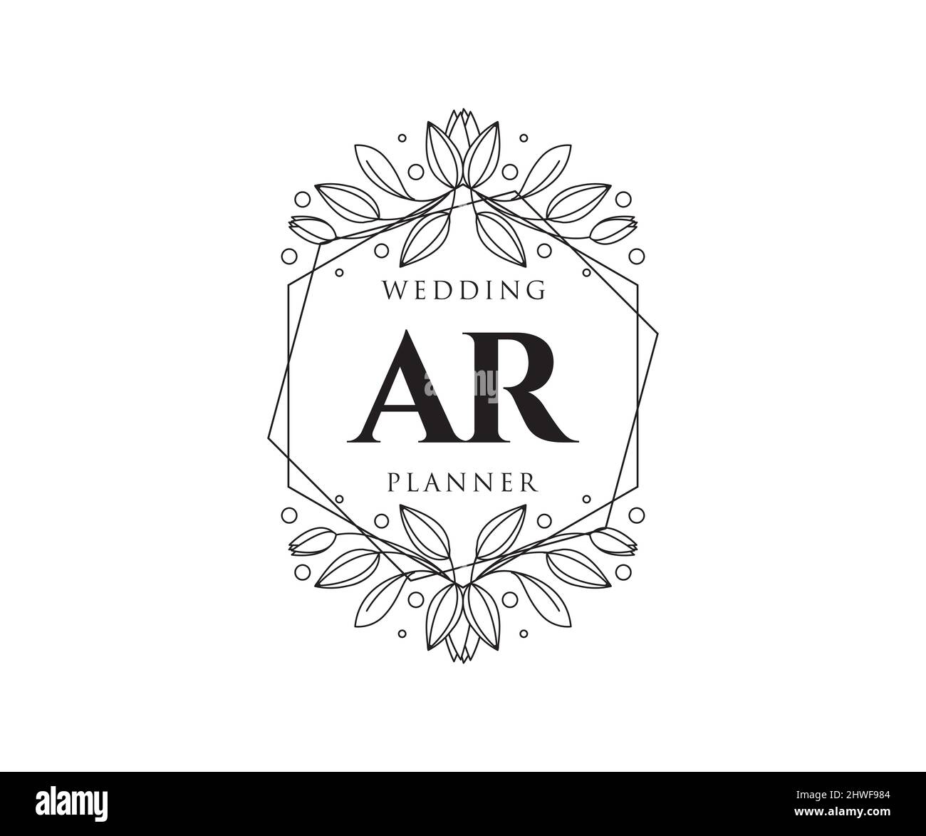 AR Initials letter Wedding monogram logos collection, hand drawn modern ...