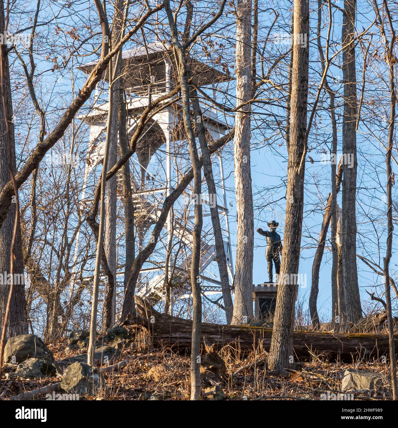 The observation tower and the monument for Brevet Major General George ...