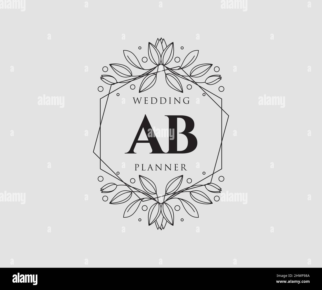 AB Initials letter Wedding monogram logos collection, hand drawn modern ...